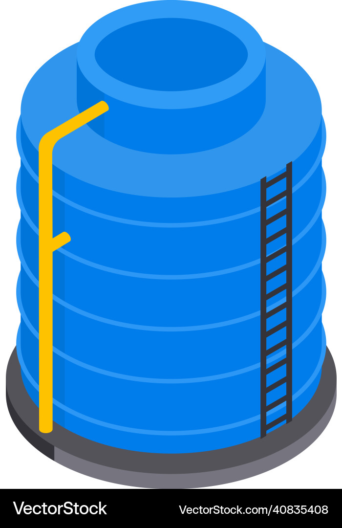 Industrial water tank composition Royalty Free Vector Image