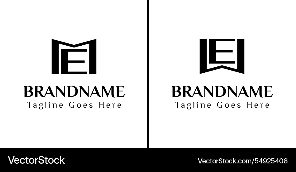 Letters me and we monogram logo for business Vector Image