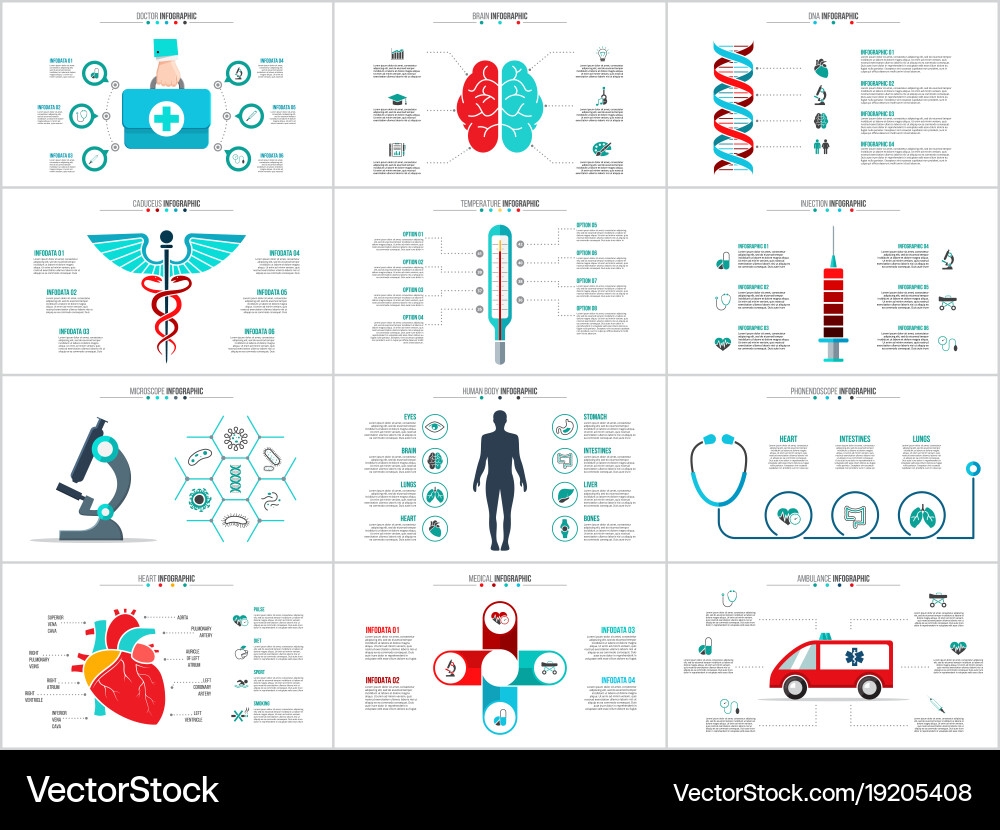 Medicine infographic set Royalty Free Vector Image