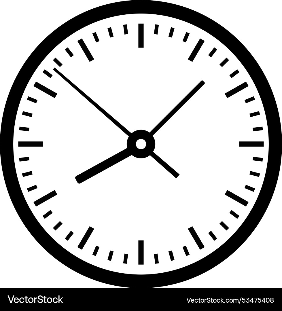 Minimalist clock icon Royalty Free Vector Image