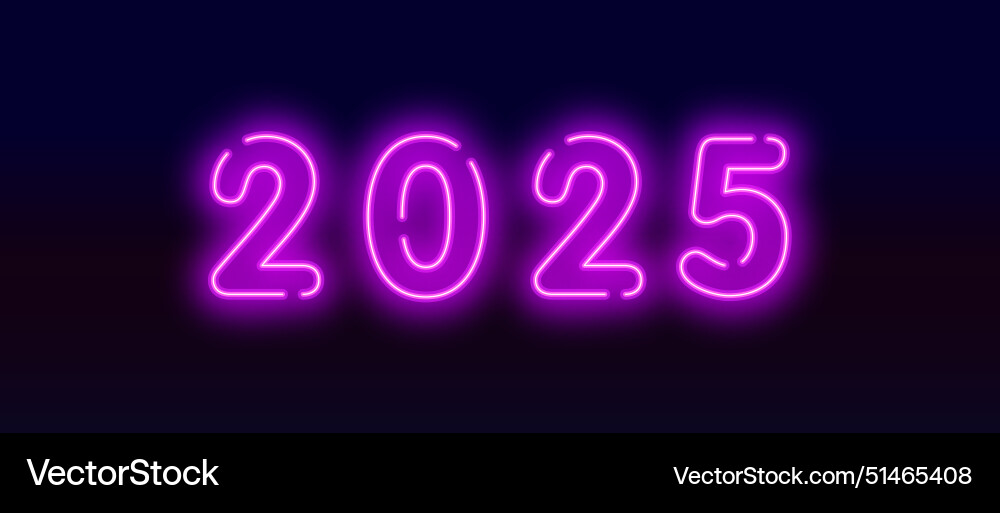 Neon 2025 happy new year background design Vector Image
