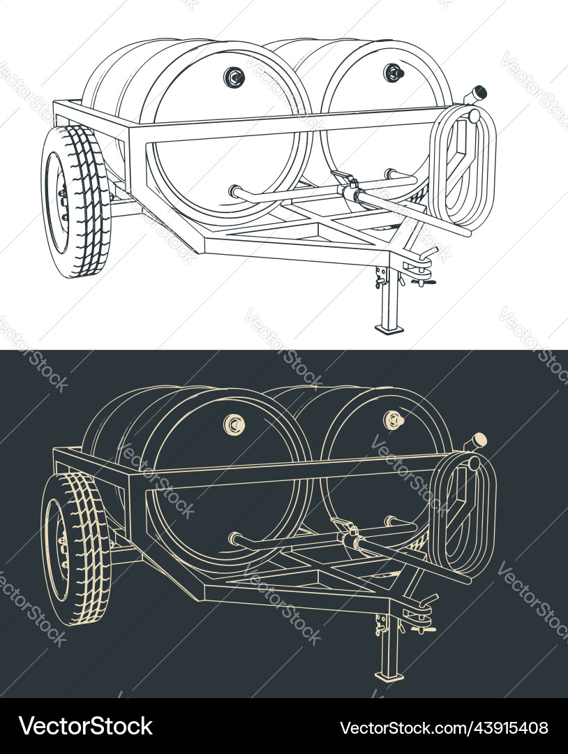Portable water trailer Royalty Free Vector Image