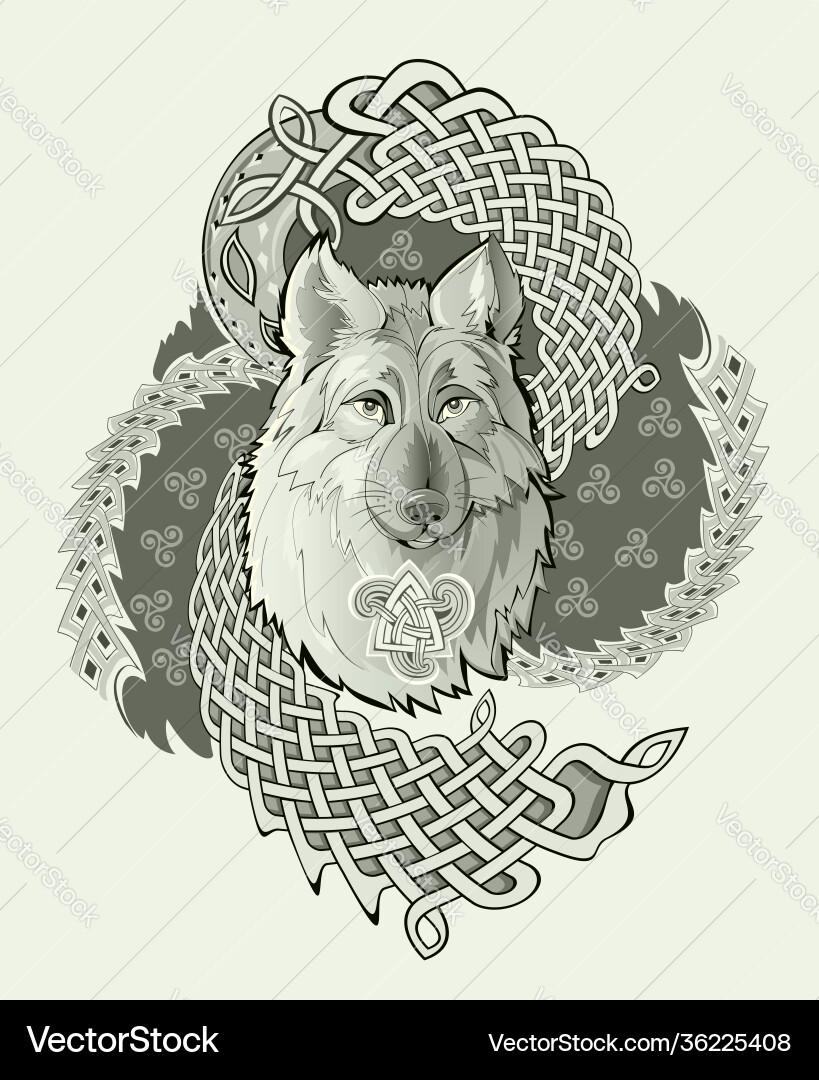 Spiritual symbol legendary wolf from ancient Vector Image
