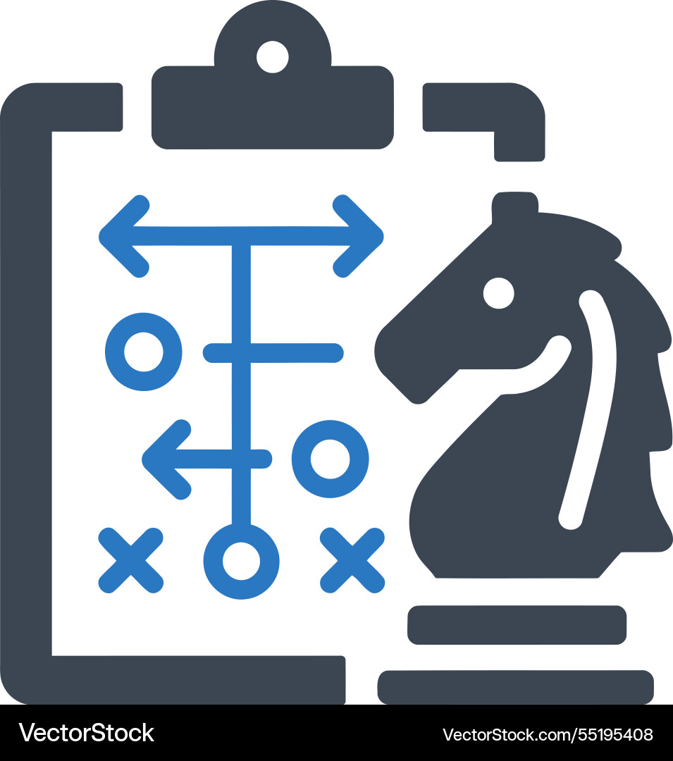 Strategy planning chess icon Royalty Free Vector Image