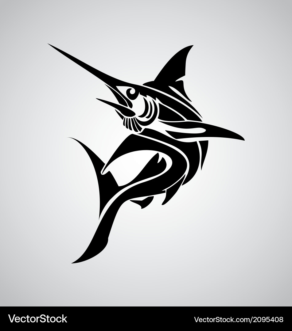 Tribal Marlin Tattoo Royalty Free Vector Image