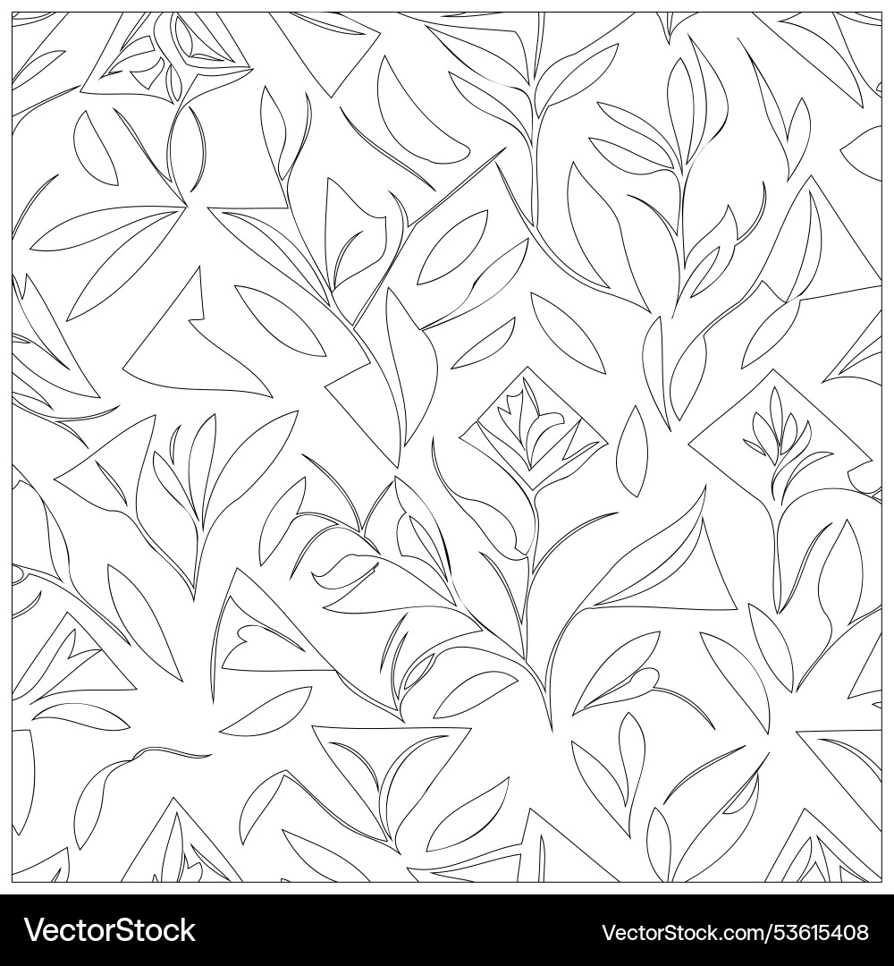 Tumpal flower pattern outline sketch Royalty Free Vector