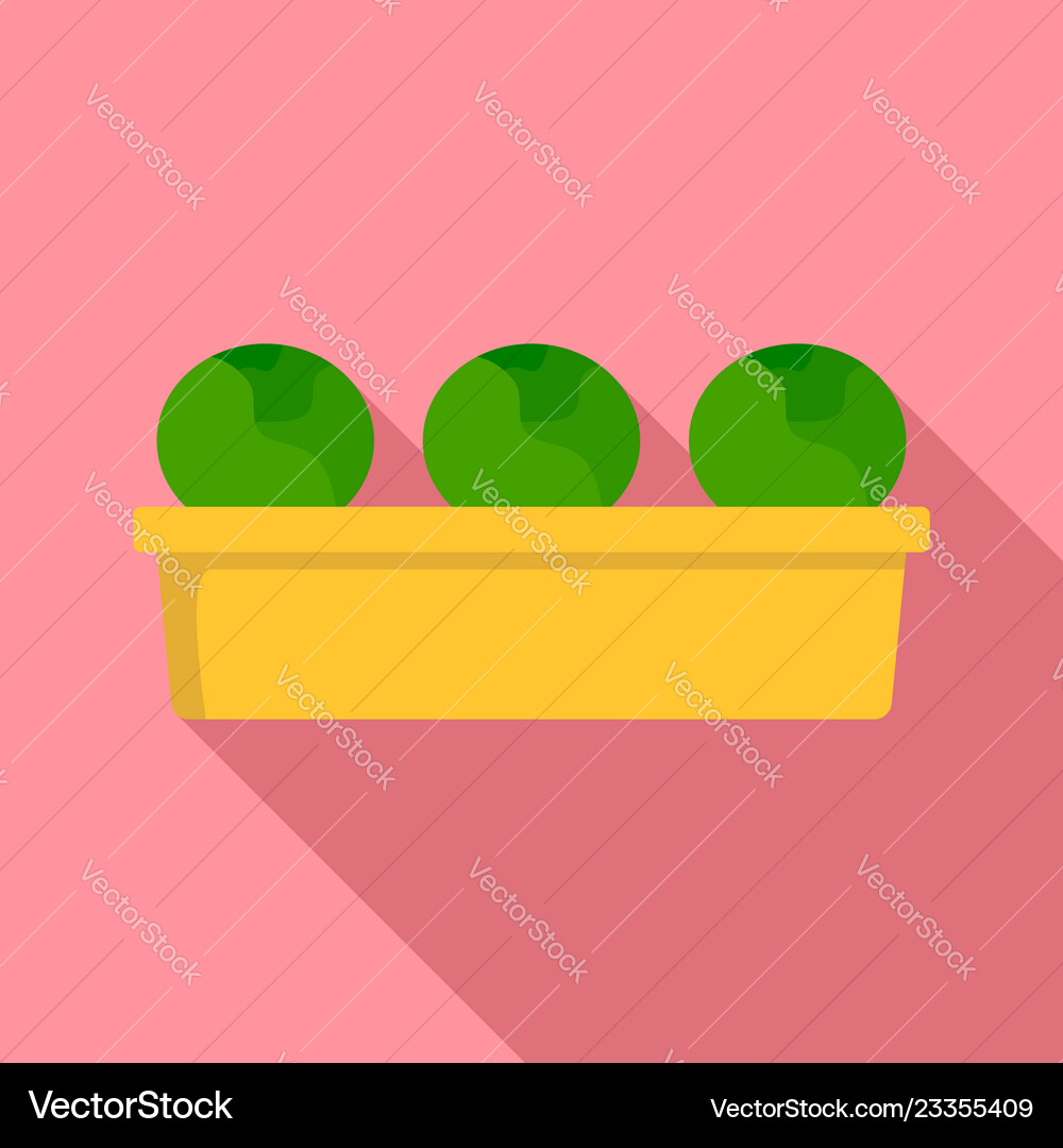 Cabbage ground pot icon flat style Royalty Free Vector Image