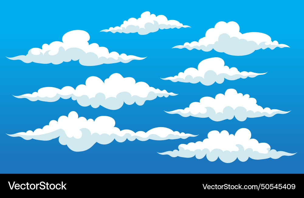 Cartoon cloud collection Royalty Free Vector Image