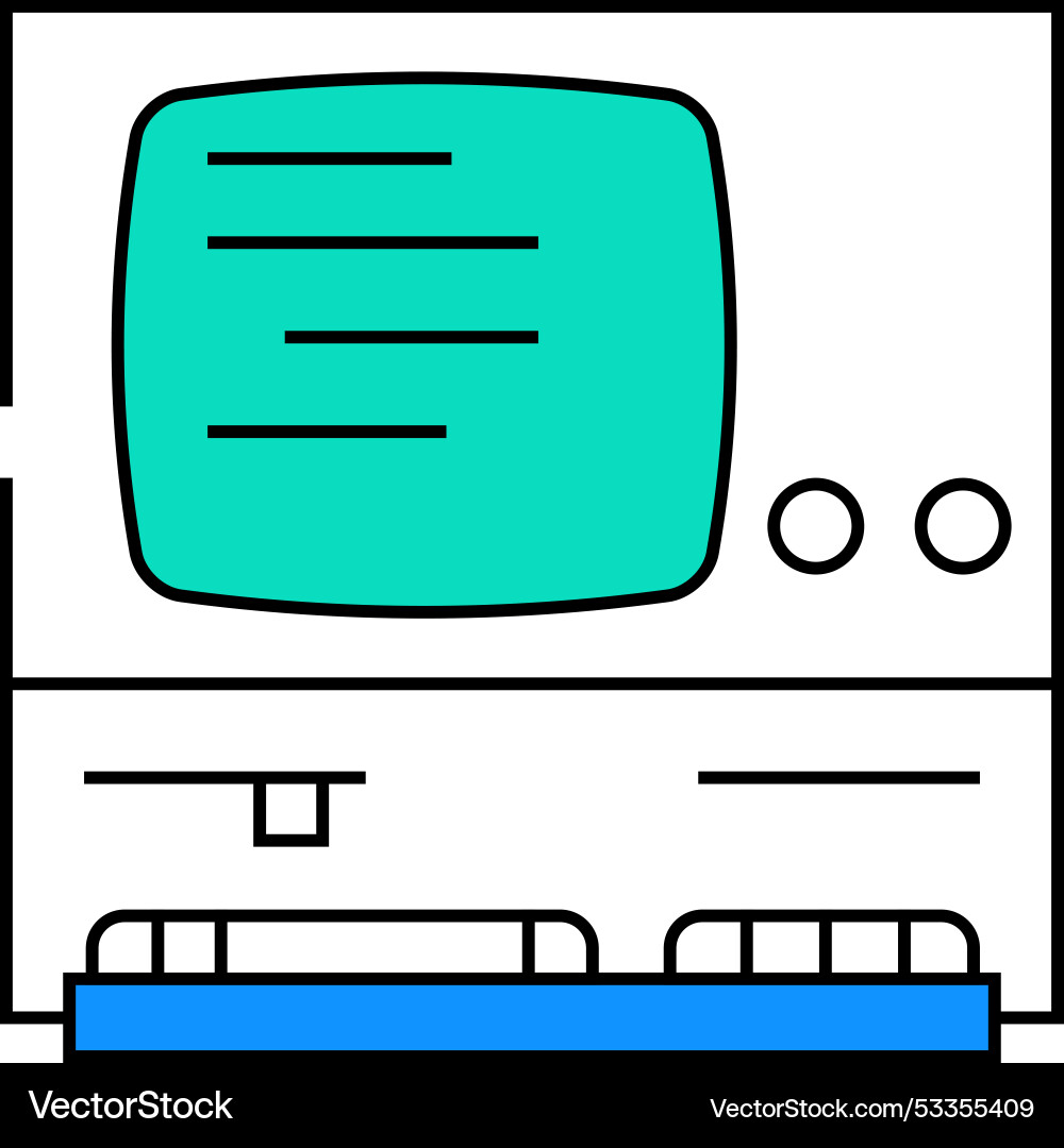 Computer pc old gadget icon color Royalty Free Vector Image