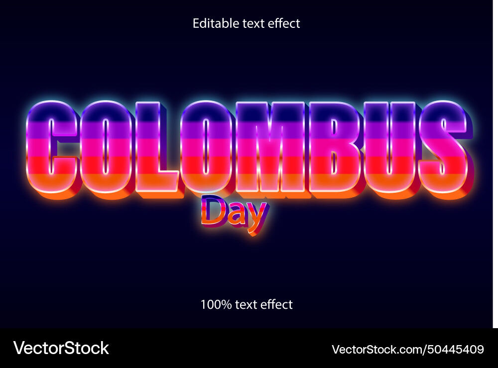 Day editable text effect retro style Royalty Free Vector