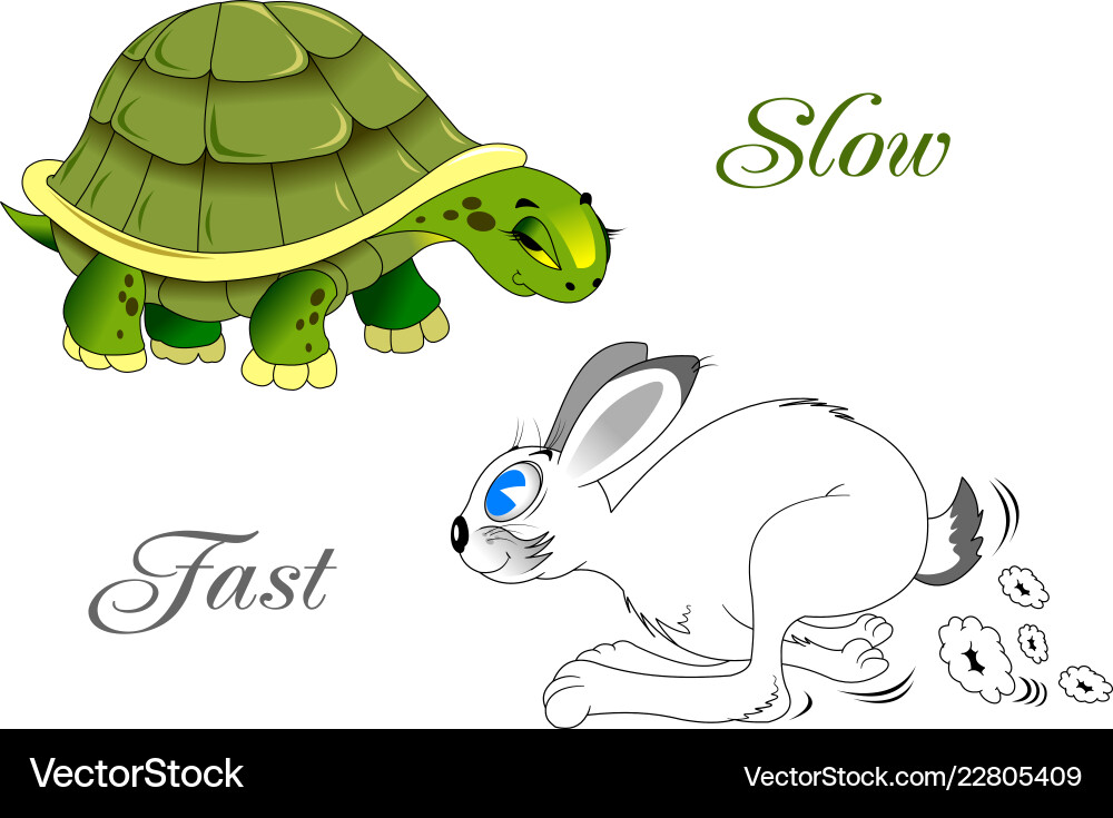 Fast and slow Royalty Free Vector Image - VectorStock