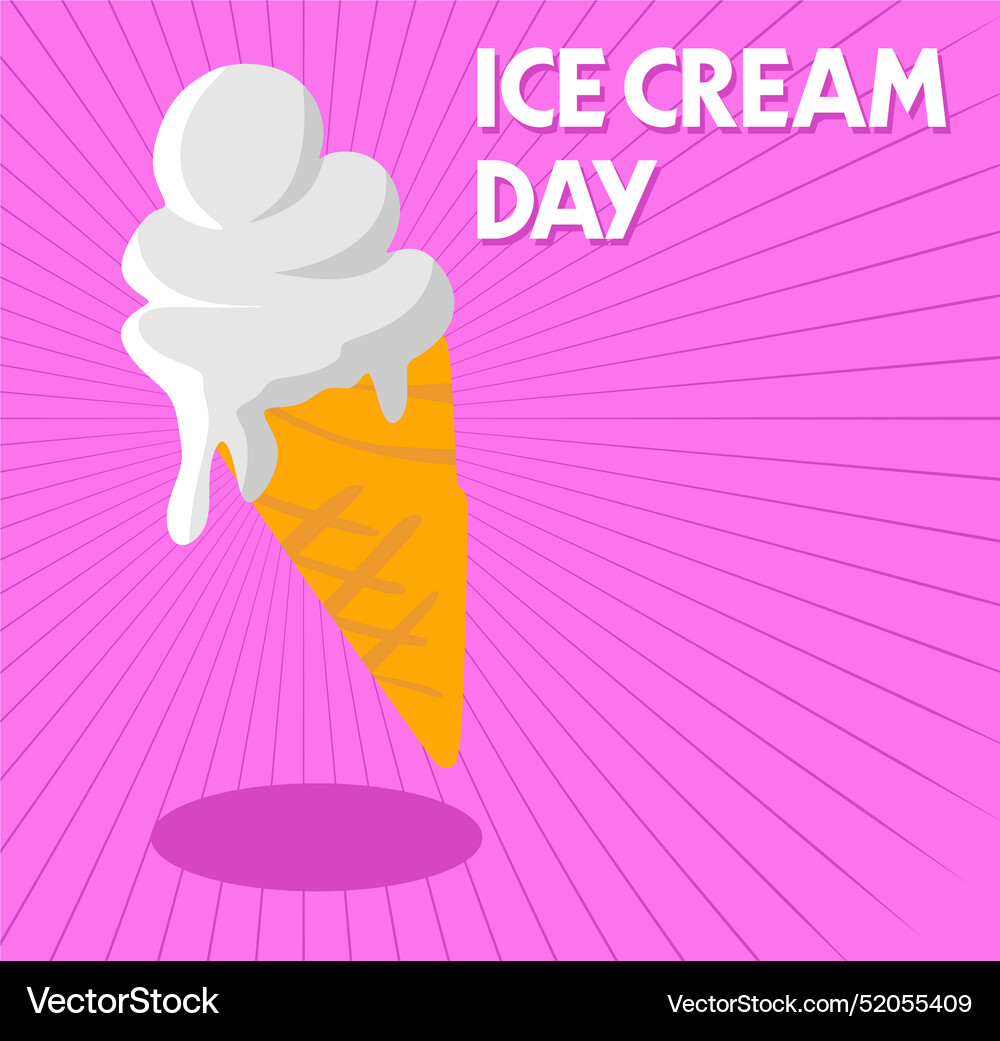 Happy ice cream day with delicious Royalty Free Vector Image