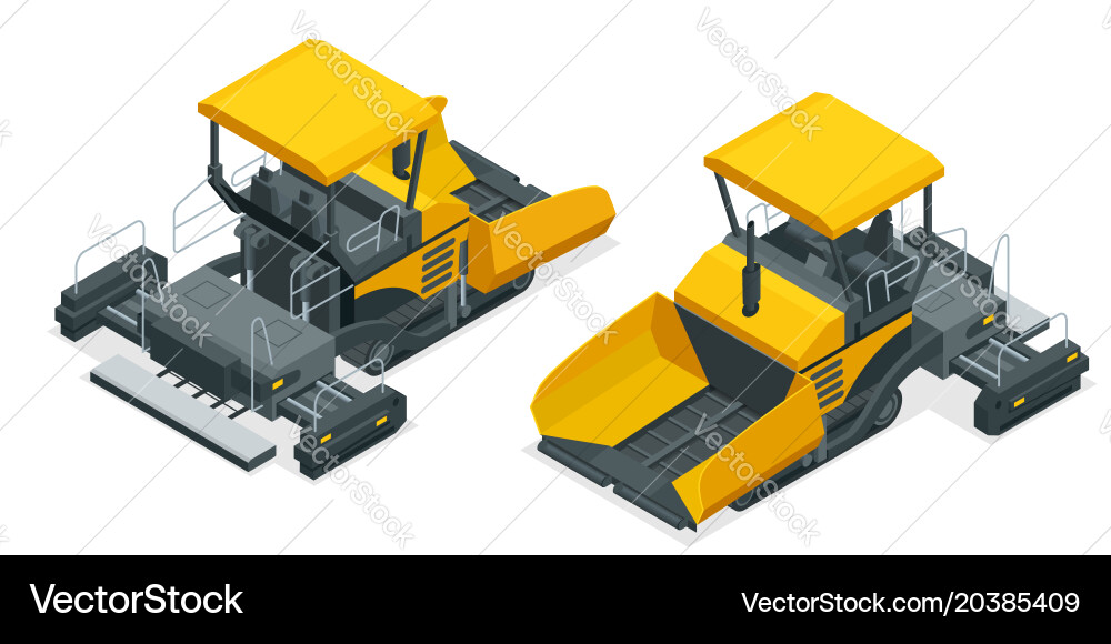 Isometric asphalt paver spreading machine Vector Image