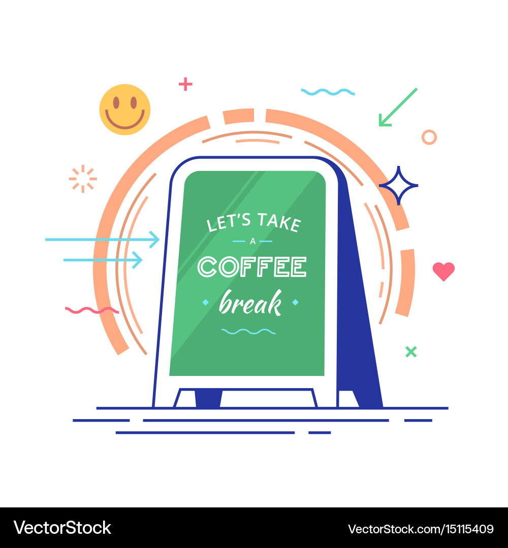 Lettering with text lets take a coffee break Vector Image
