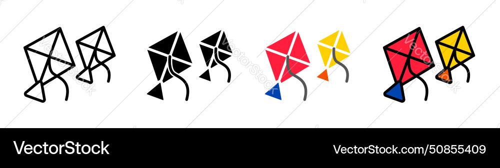 Makar sankranti icon set kite symbol indian Vector Image