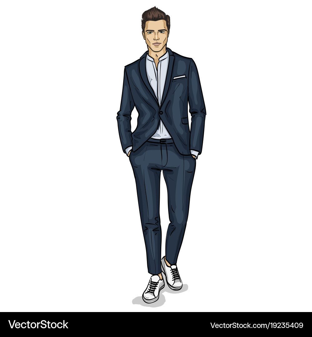 Man model dressed Royalty Free Vector Image - VectorStock