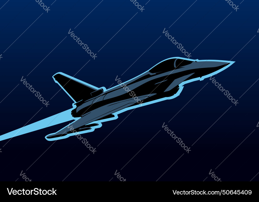 Night flight eurofighter typhoon Royalty Free Vector Image