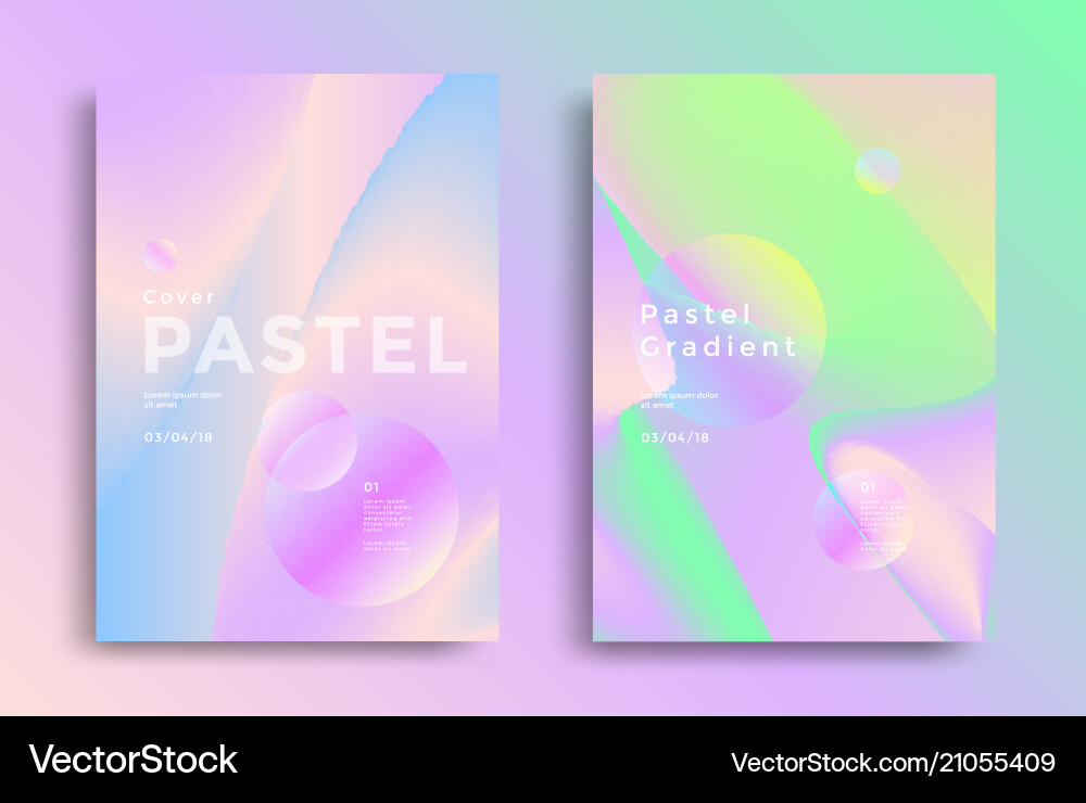 Pastel gradient covers Royalty Free Vector Image