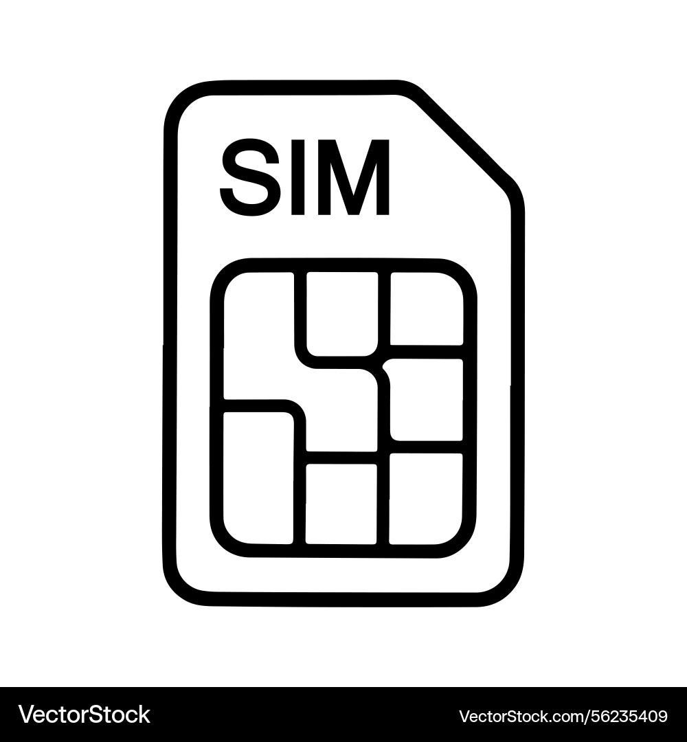 Sim card icon mobile communication technology Vector Image