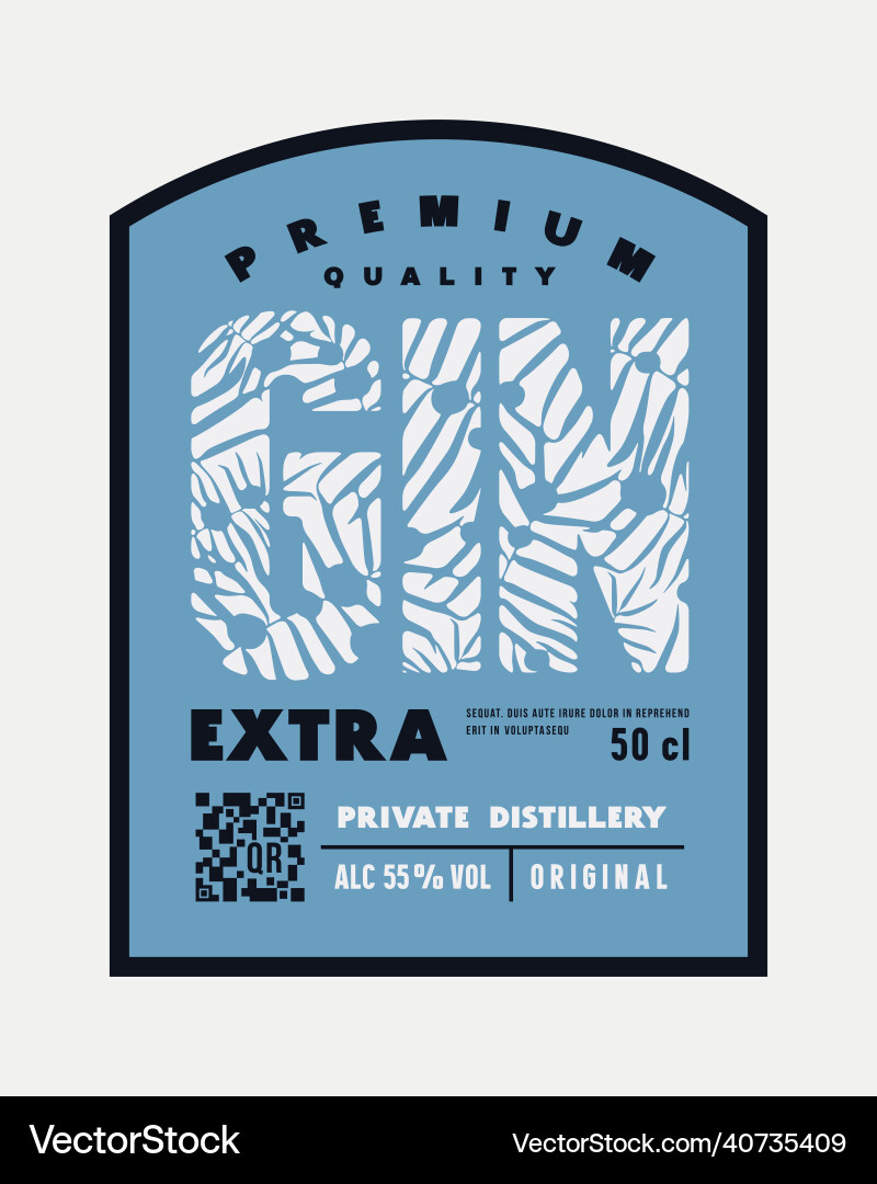 Template label for gin Royalty Free Vector Image