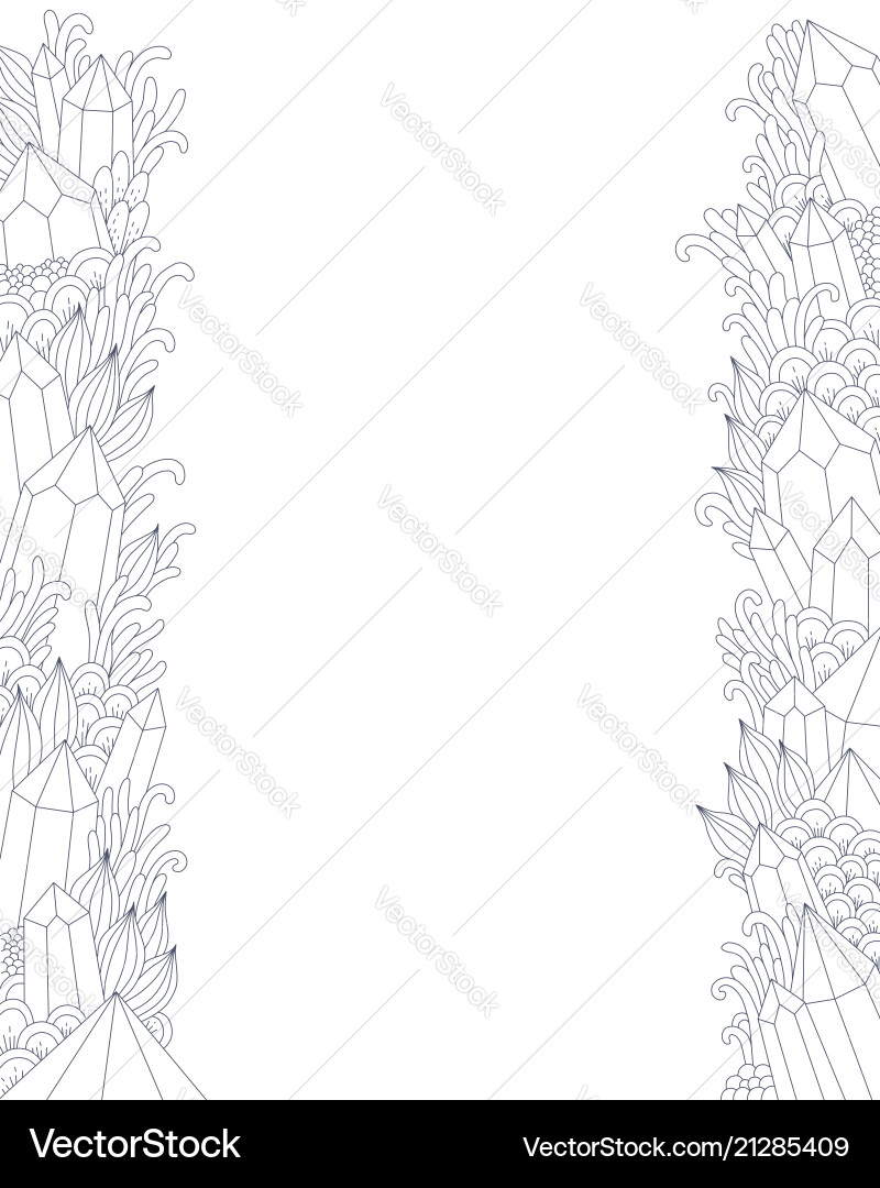 Vertical borders with crystals Royalty Free Vector Image