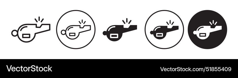 Whistle icon set collection for web Royalty Free Vector