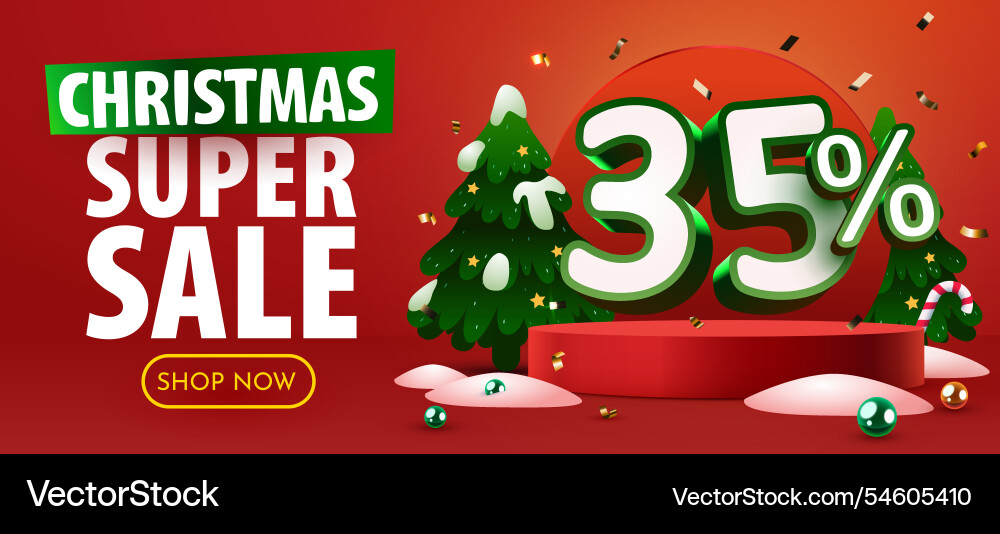 35 percent off discount creative composition Vector Image