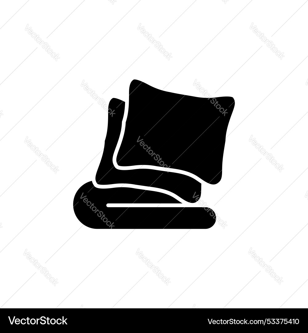 Bed linen set with pillows icon hotel duvet Vector Image