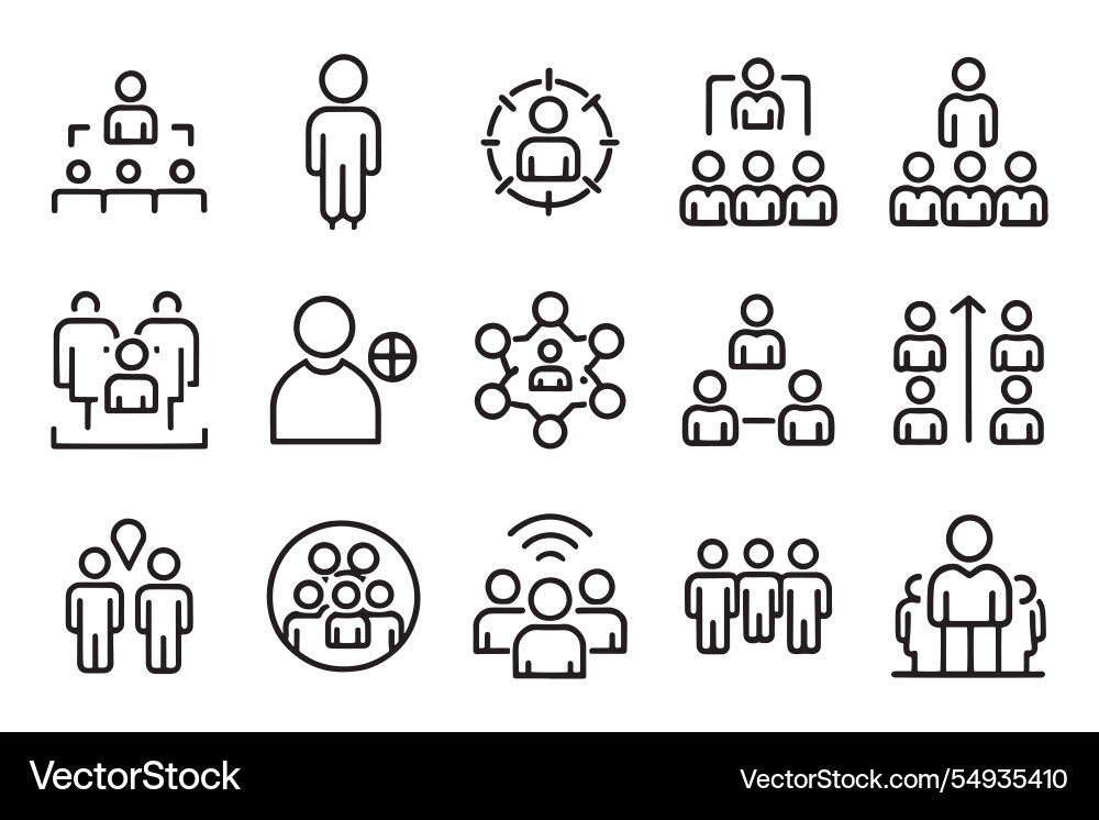 Containing team cooperation group people related Vector Image