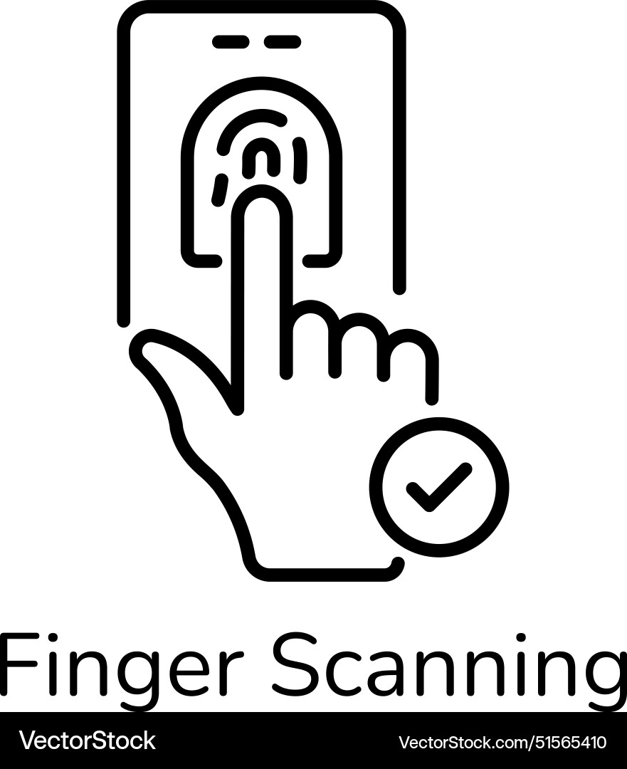 Finger scanning Royalty Free Vector Image - VectorStock