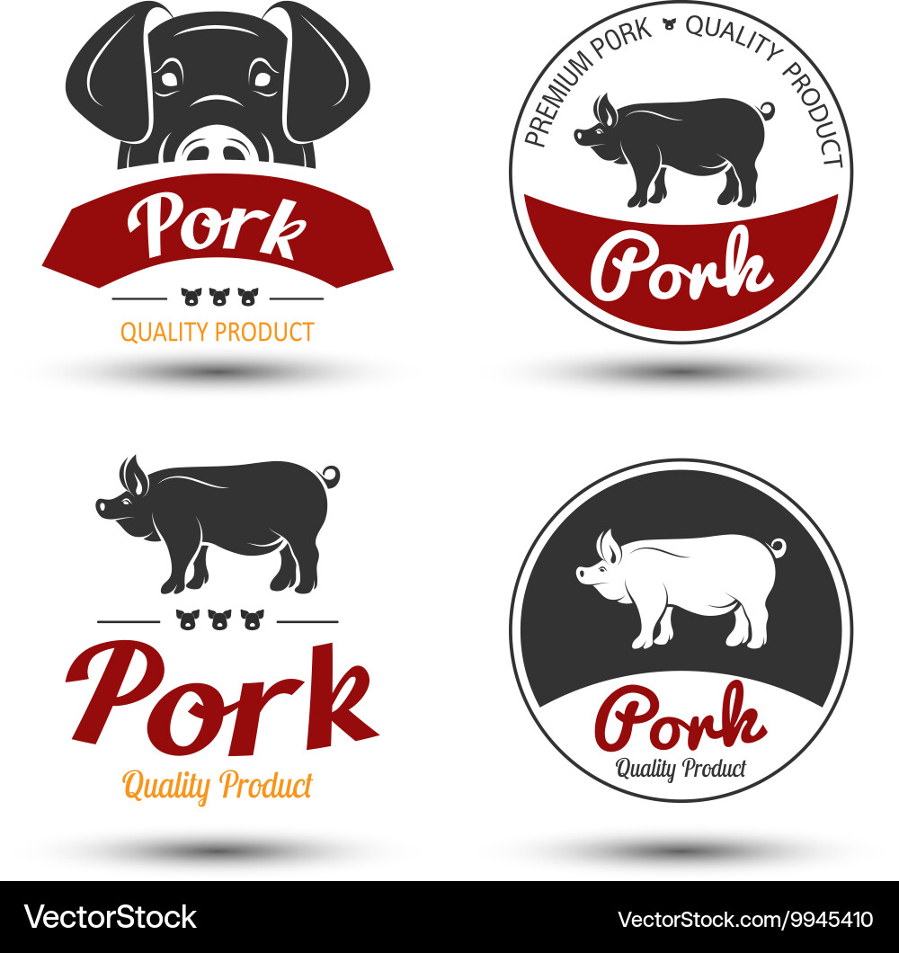 Pork label Royalty Free Vector Image - VectorStock