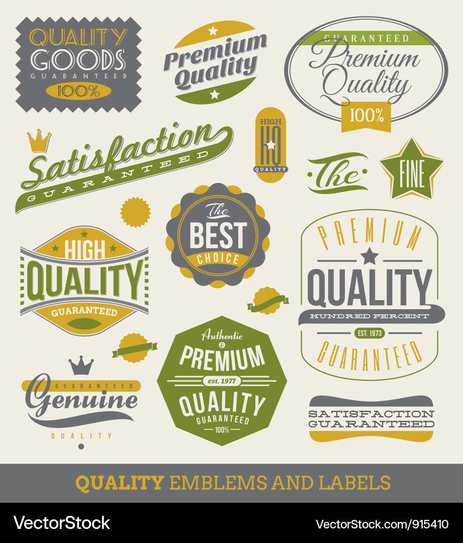 Quality & Guarantee Labels Royalty Free Vector Image