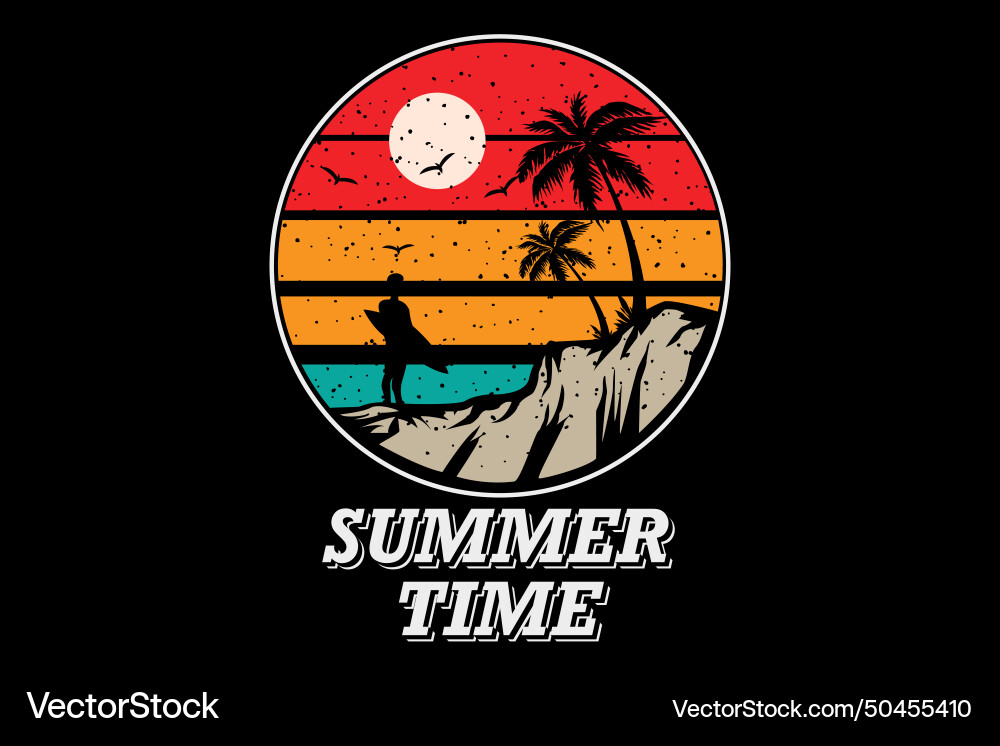 Summer time landscape design Royalty Free Vector Image