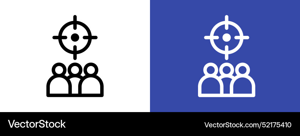 Target audience logo sign set outline Royalty Free Vector