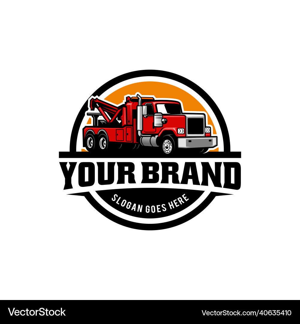 Schleppwagen - Service Logo Lizenzfreies Vektorbild