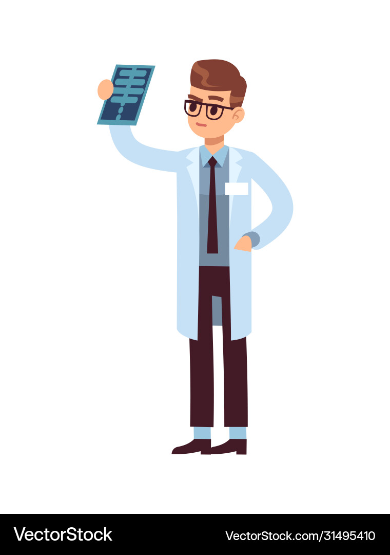 X ray look doctor holding and looking Royalty Free Vector