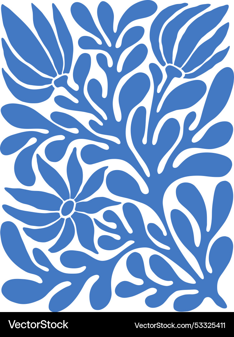 Abstract matisse inspired modern botanical art Vector Image