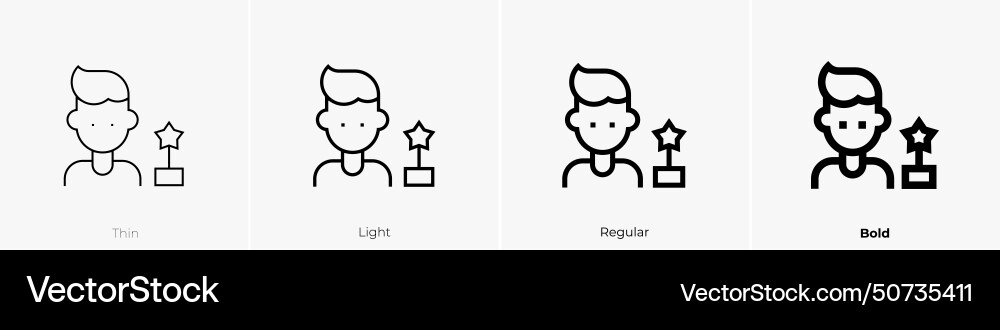 Actor icon thin light regular and bold style Vector Image