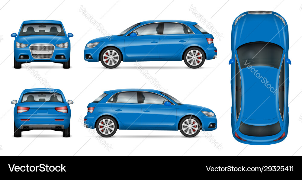 Blue suv car mock up Royalty Free Vector Image