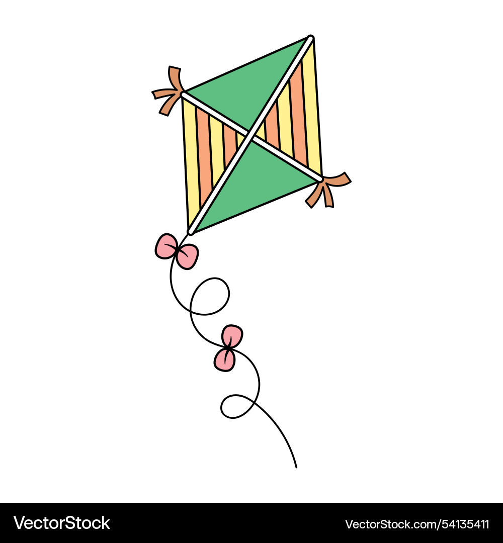 Colorful kite with tail Royalty Free Vector Image