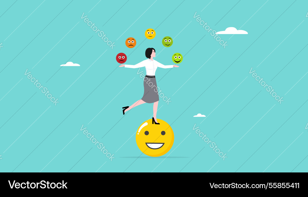 Control emotion concept psychology to be success Vector Image