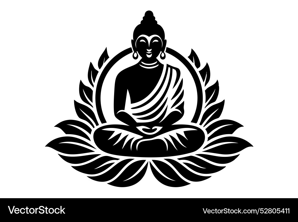 Cute buddha oriental Royalty Free Vector Image