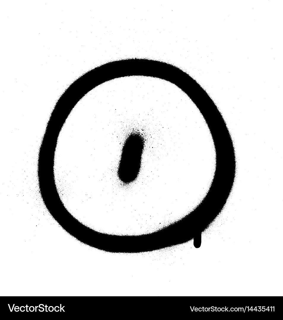Graffiti bubble font number 0 in black on white Vector Image