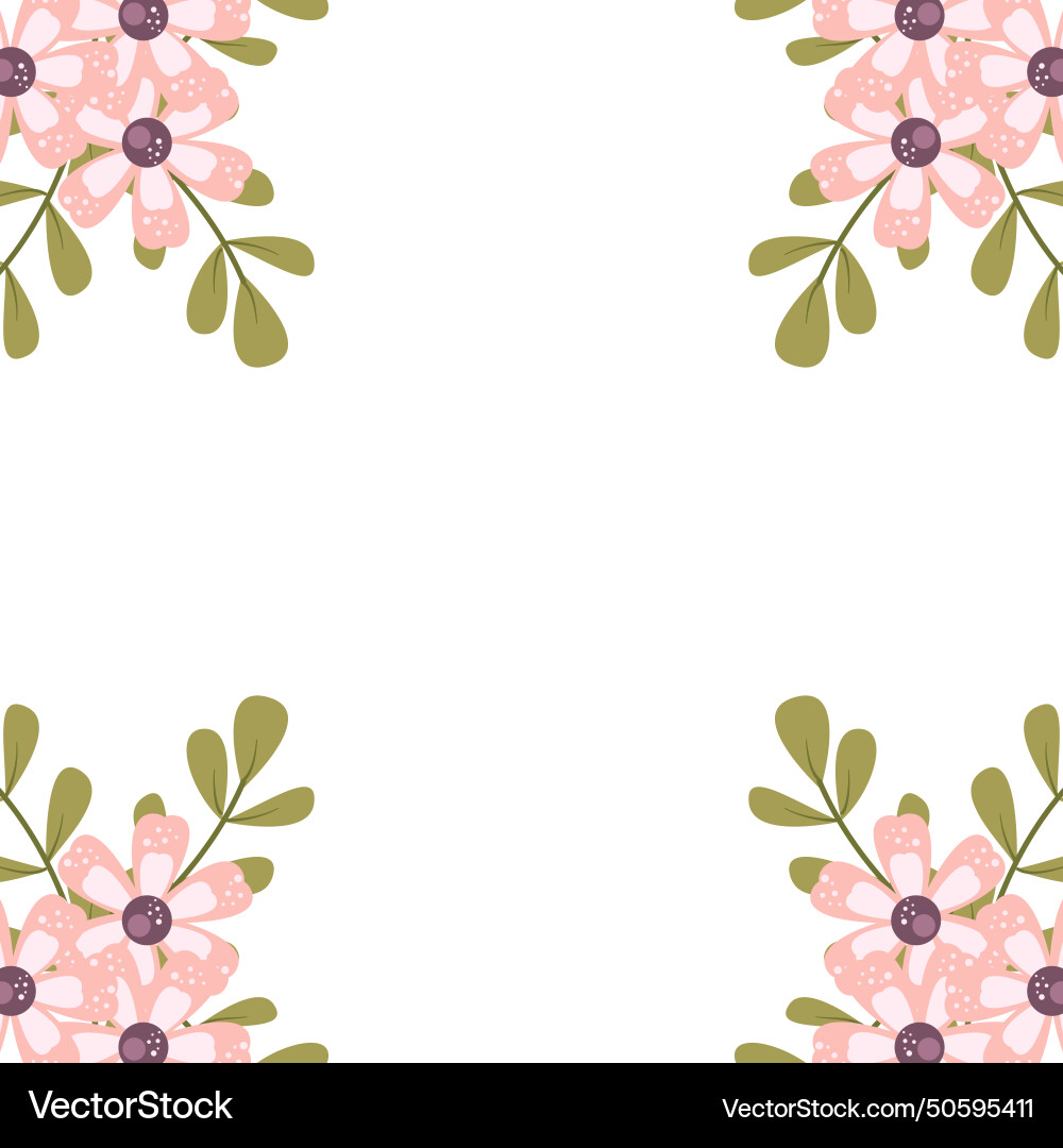 Greenery rectangle frame Royalty Free Vector Image