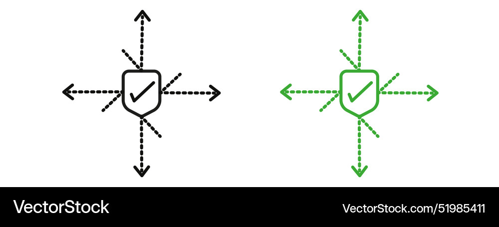 Protection from attack icon mark in filled style Vector Image