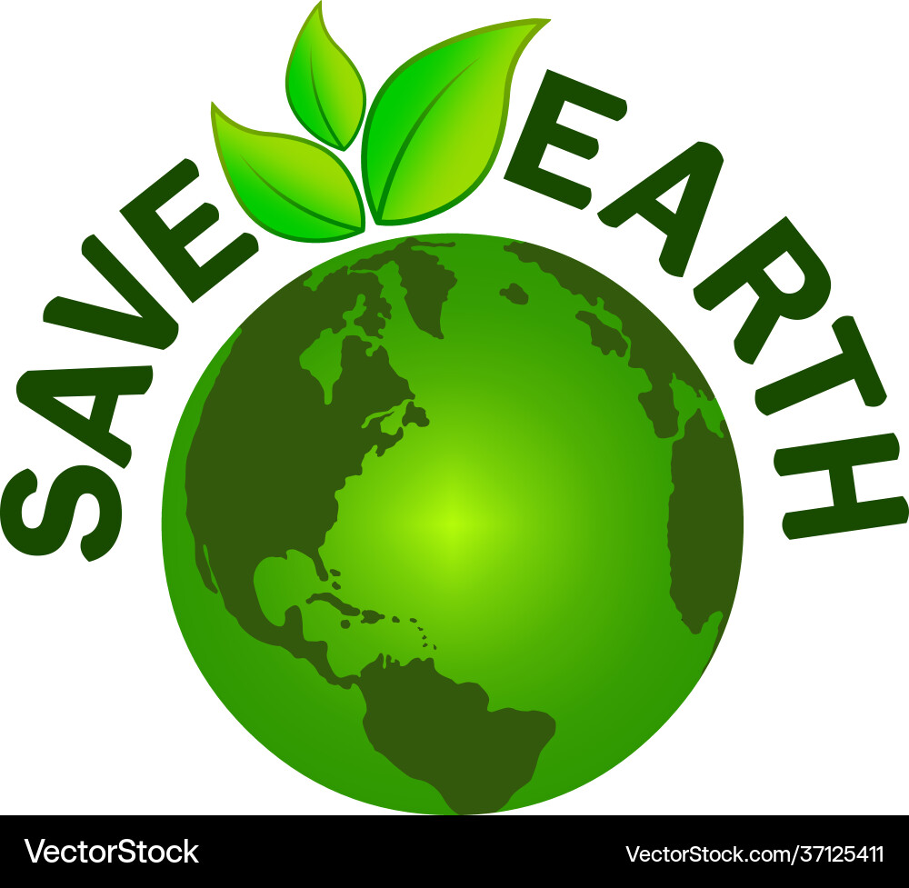 Save earth logo Royalty Free Vector Image - VectorStock