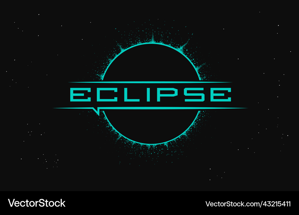 Solar eclipse printable logo Royalty Free Vector Image