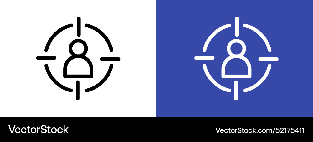 Target logo sign set outline Royalty Free Vector Image