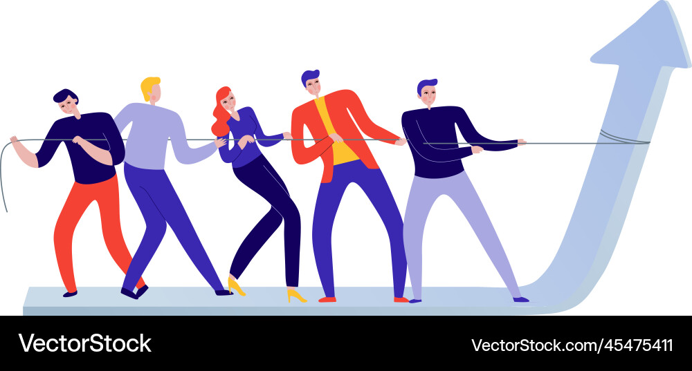 Teamwork flat concept Royalty Free Vector Image