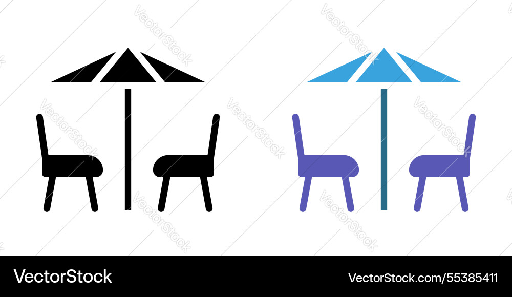 Terrace icons pack in black and colored version Vector Image